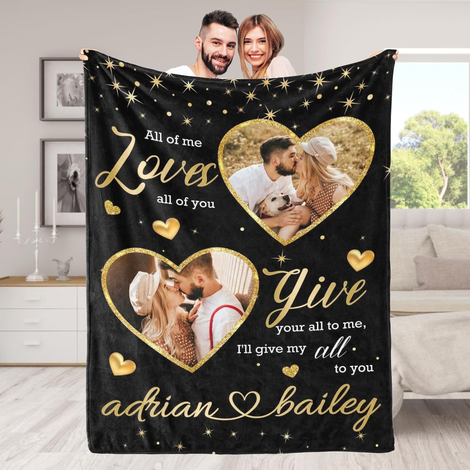 Custom Blanket with Picture Text Customized Photo Throw Blanket for ...