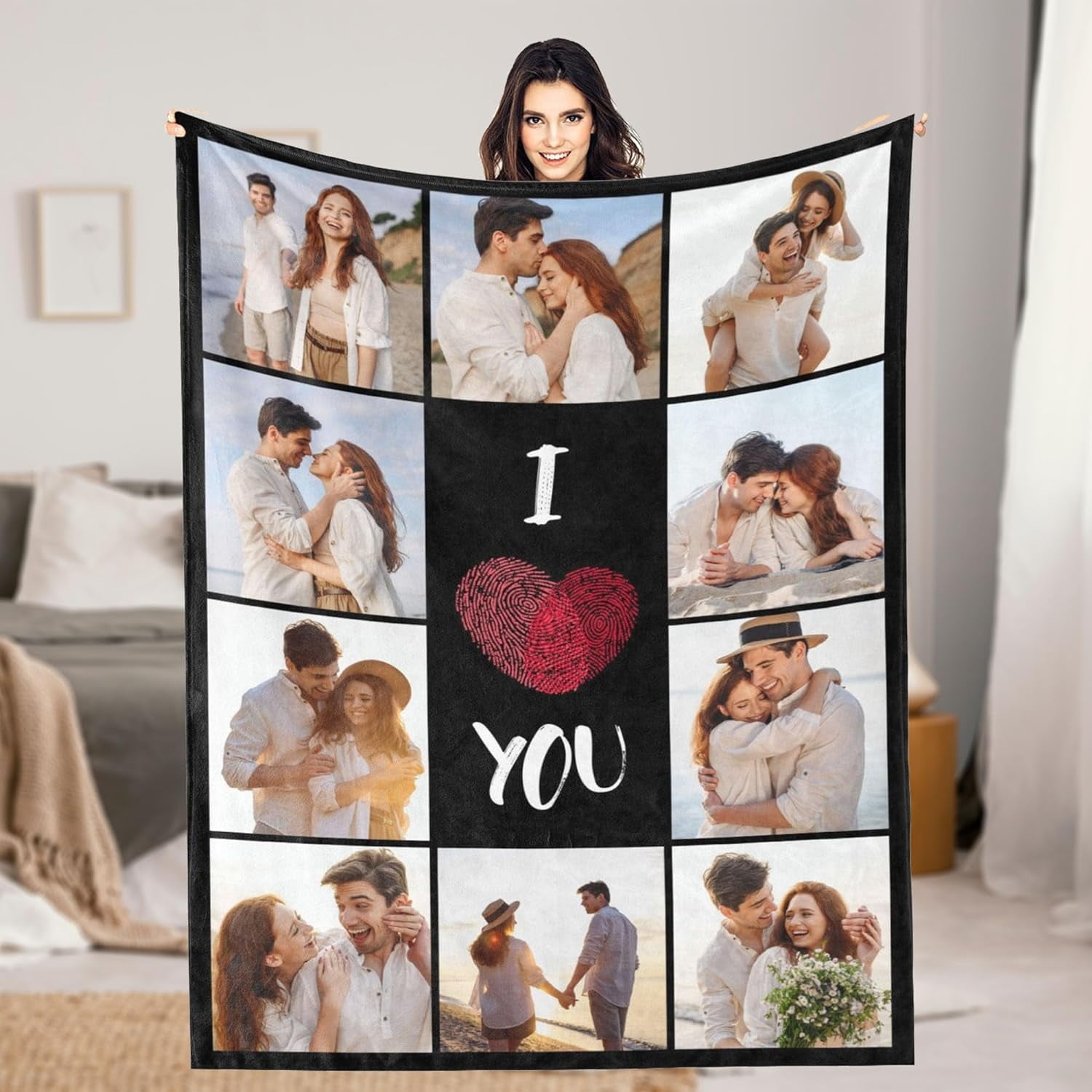 Custom Blanket with Picture Text Customized Photo Throw Blanket for ...