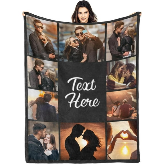 Custom Blanket with Picture Text Customized Throw Personalized ...