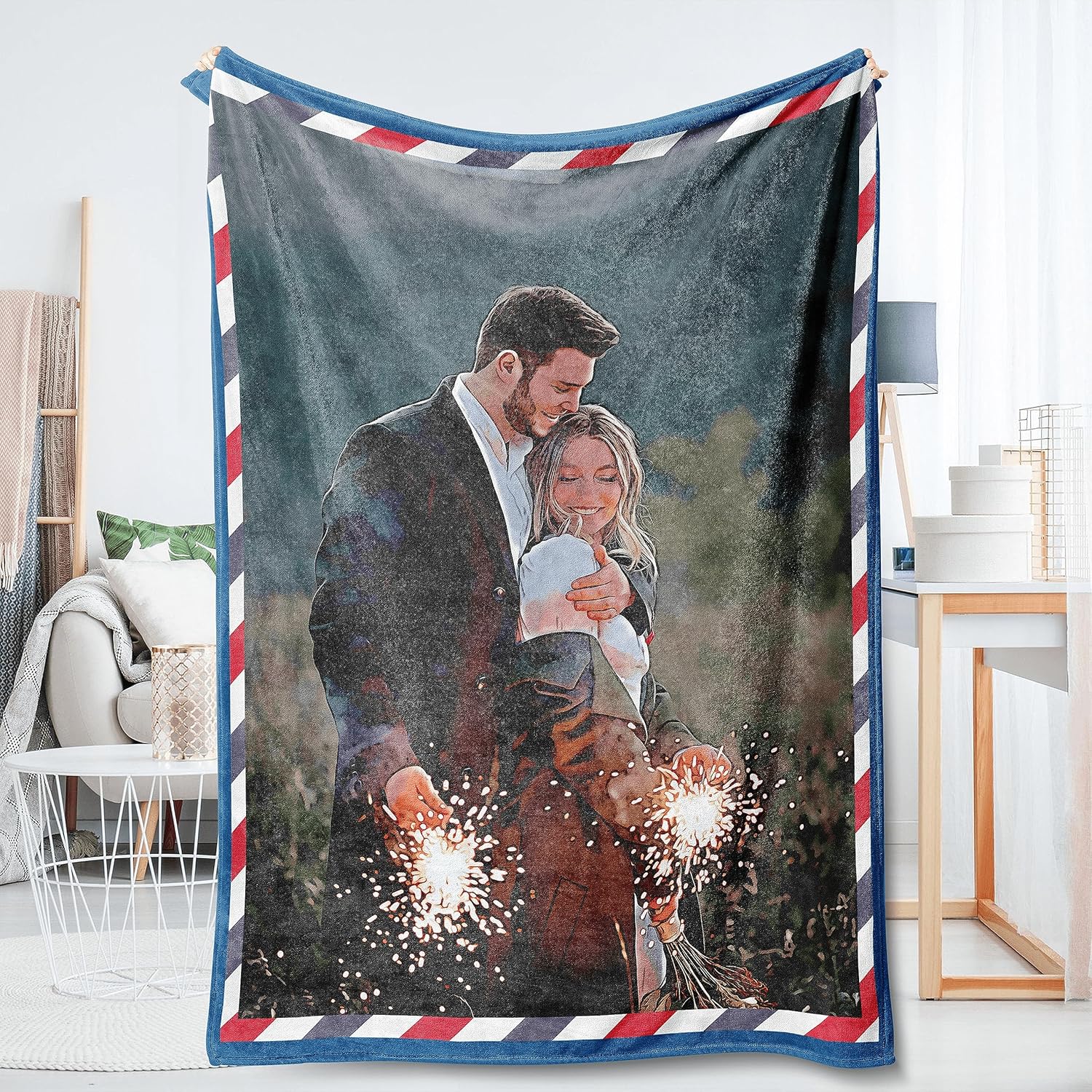 Custom Blanket with Picture & Text, Envelope Frames Personalized ...