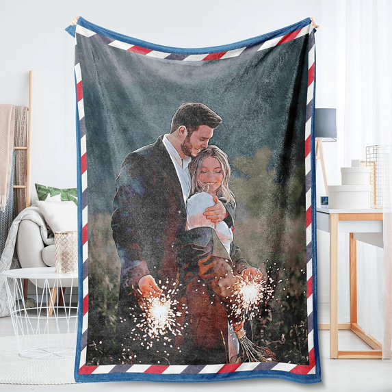 Custom Blanket with Picture & Text, Envelope Frames Personalized ...
