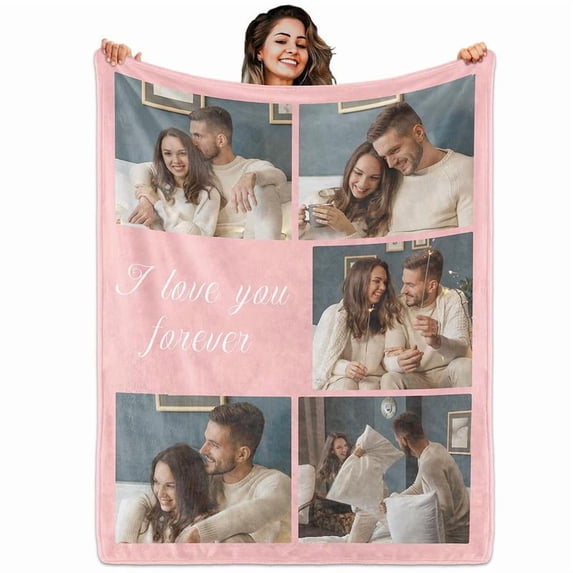 Custom Blanket Soft Flannel Throw Blanket - Personalized Photo & Text ...