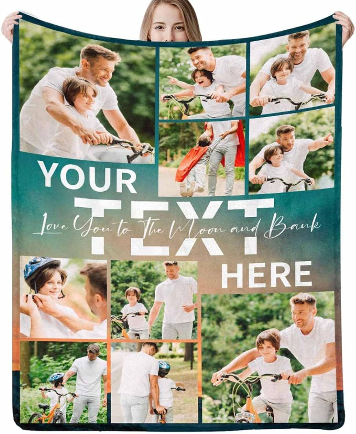 Custom Blanket with Text Photo Collage Couples Gifts: Made in USA ...