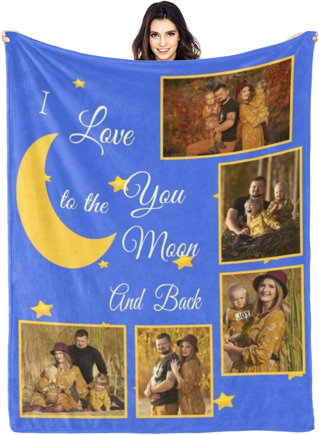 Custom Blanket with Text Photo Collage Customized Blankets with ...