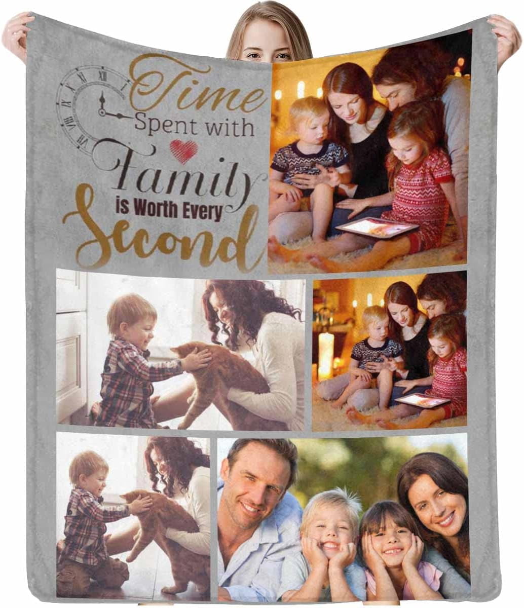 Custom Blanket with Words Picture Collage Customized Blankets Birthday ...
