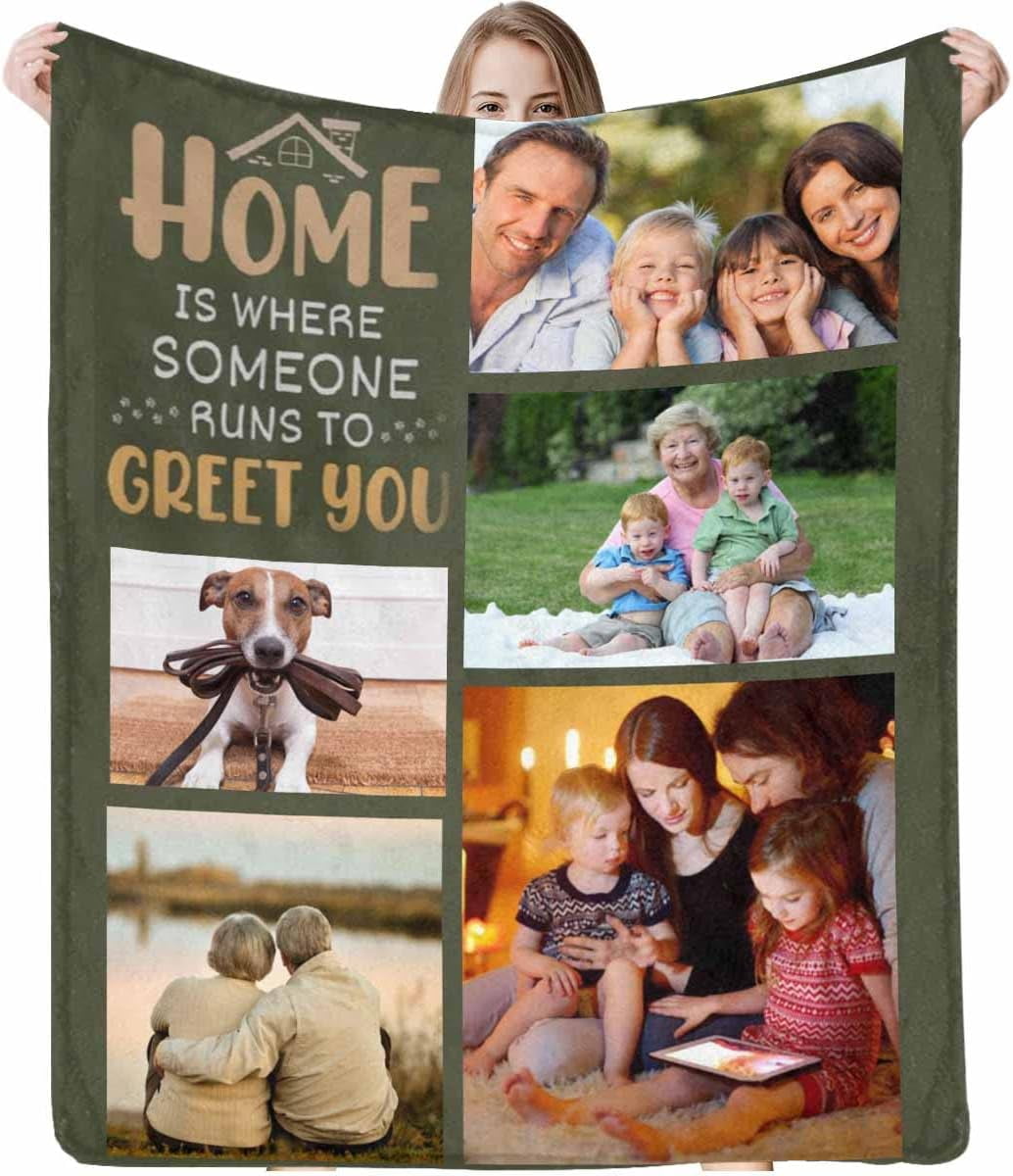 Custom Blanket with Words Picture Collage Customized Blankets Birthday ...