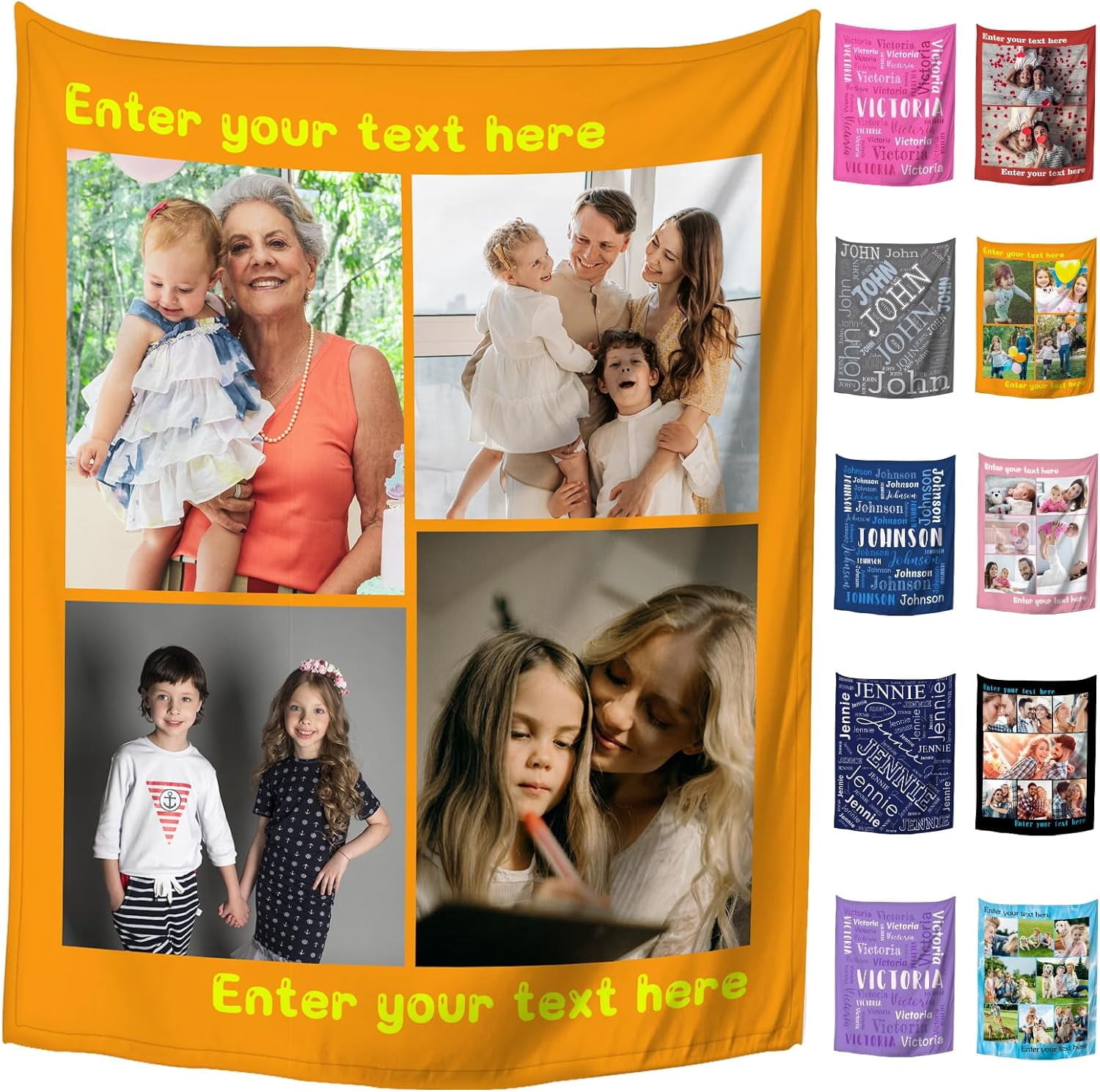 Custom Blanket with Picture Personalized Blankets and Throws Customized ...