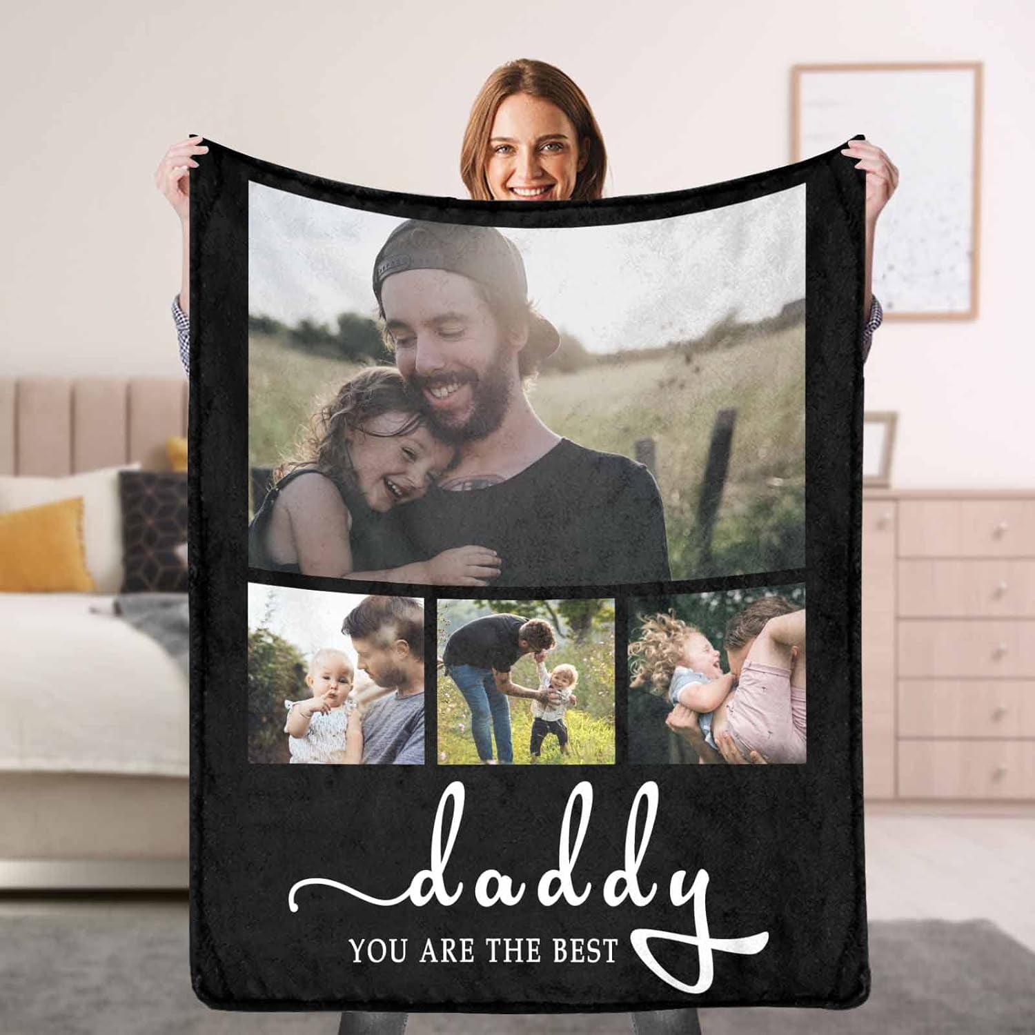 Custom Blankets with Photos, Personalized Picture Throw Blanket, Music ...
