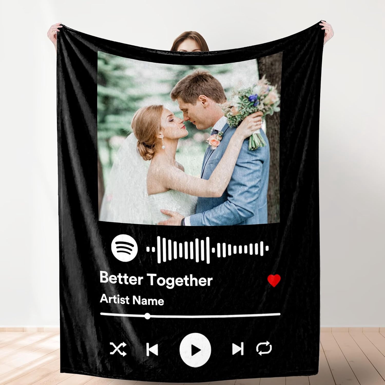 Custom Blankets with Photos, Personalized Picture Throw Blanket, Music ...
