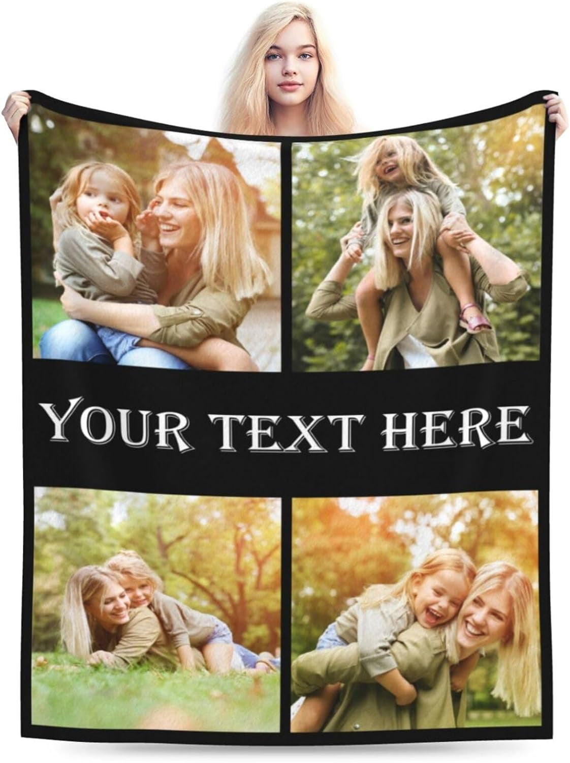 Custom Blankets with Photos and Text Personalized Flannel Throw ...