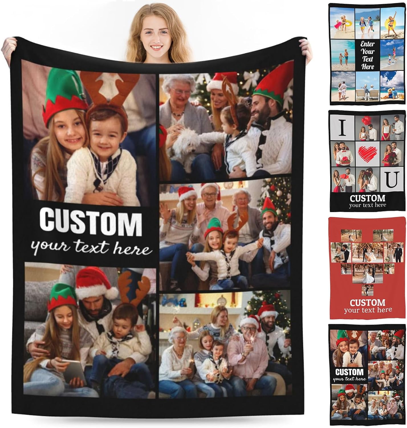 Custom Blankets with Photos Text Picture Blanket Personalized for Kids ...
