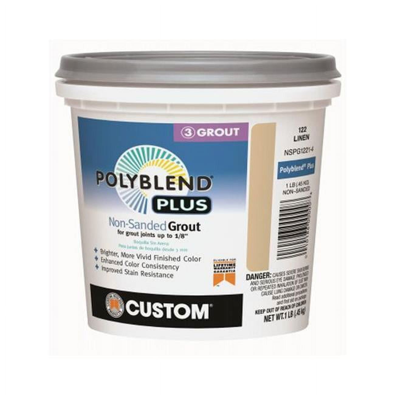 Custom Bldg Products 120306 1 lbs Linen Non-Sanded Ceramic Tile Grout ...