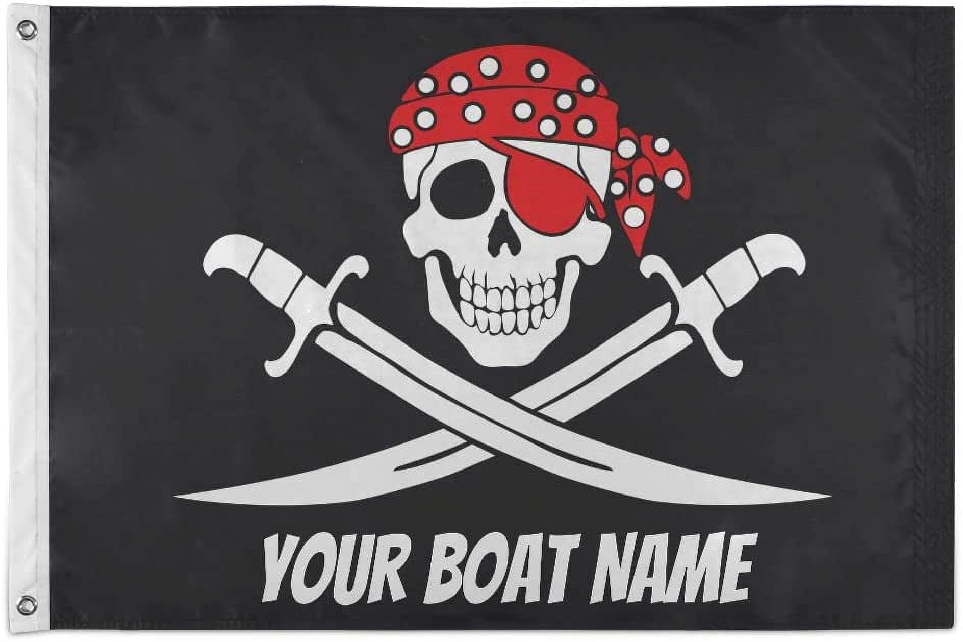 Custom Boat Flag Pirate Skull Swords Flag Outdoor Banner Eyelet Design ...