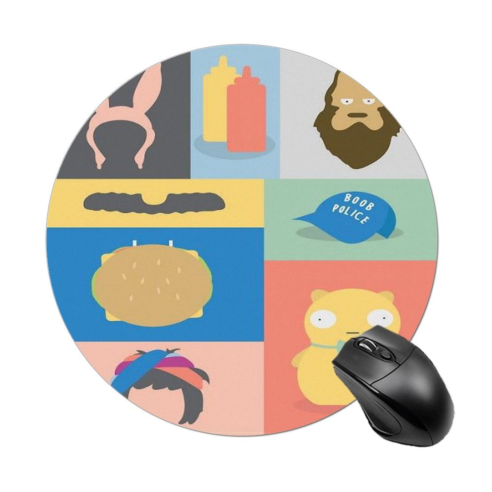Custom Bob's BurgersMouse Pad Round Mouse Pad with Anti-slip Rubber ...
