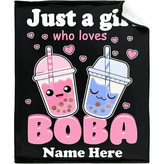 Custom Boba Blanket Valentine's Birthday's Daughter Her Woman-Boba ...