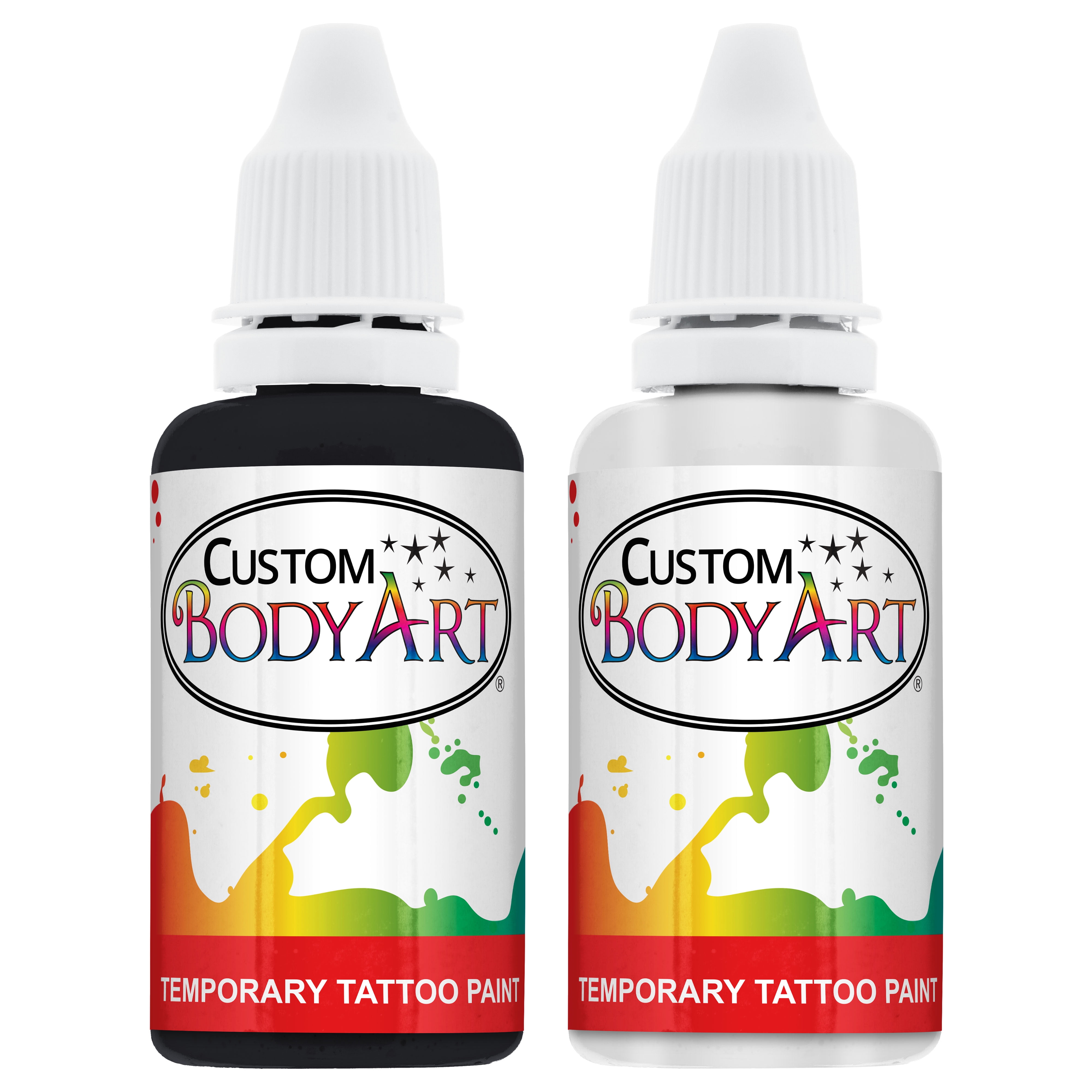 Custom Body Art 2 Color Kit Temporary Tattoo Airbrush Paint Body Ink ...