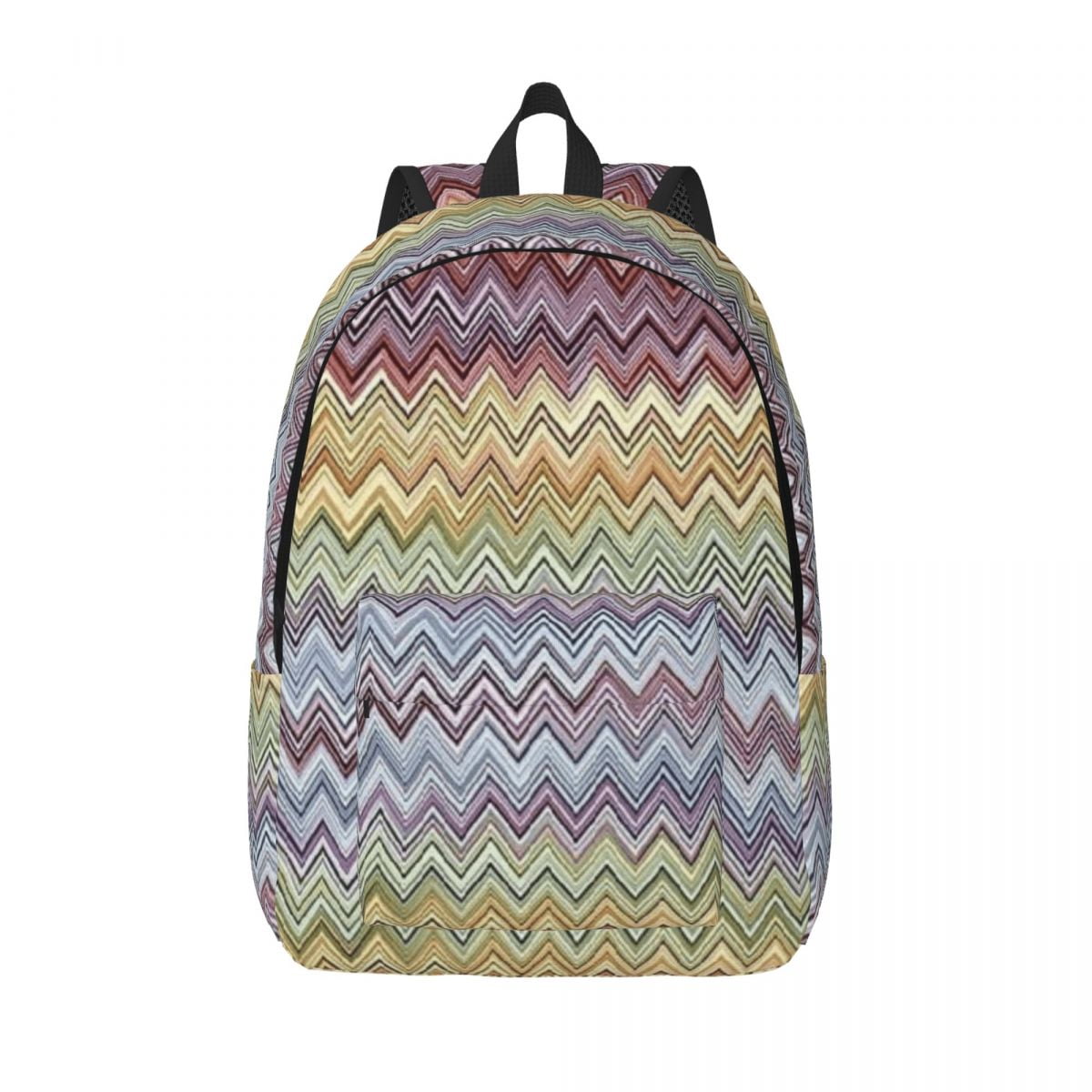 Custom Boho Chic Modern Zigzag Canvas Backpack for Wom School College Studts Boo - Walmart.com