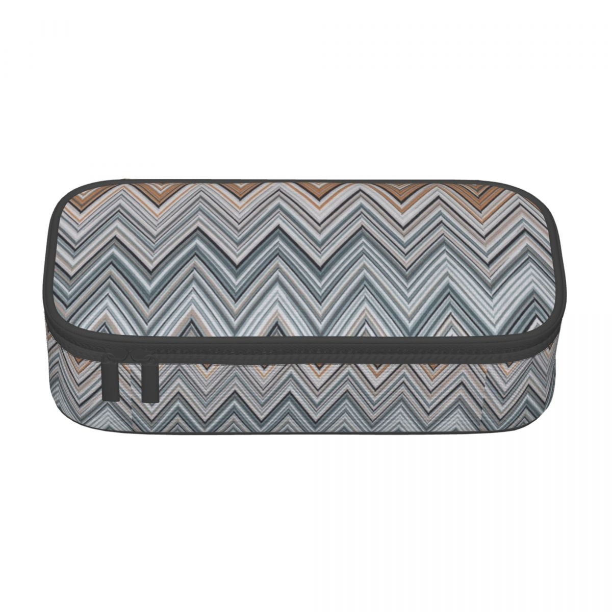Custom Boho Chic Modern Zigzag Pencil Cases for Large Capacity Geometric Multicolor Pen Bag Box ...