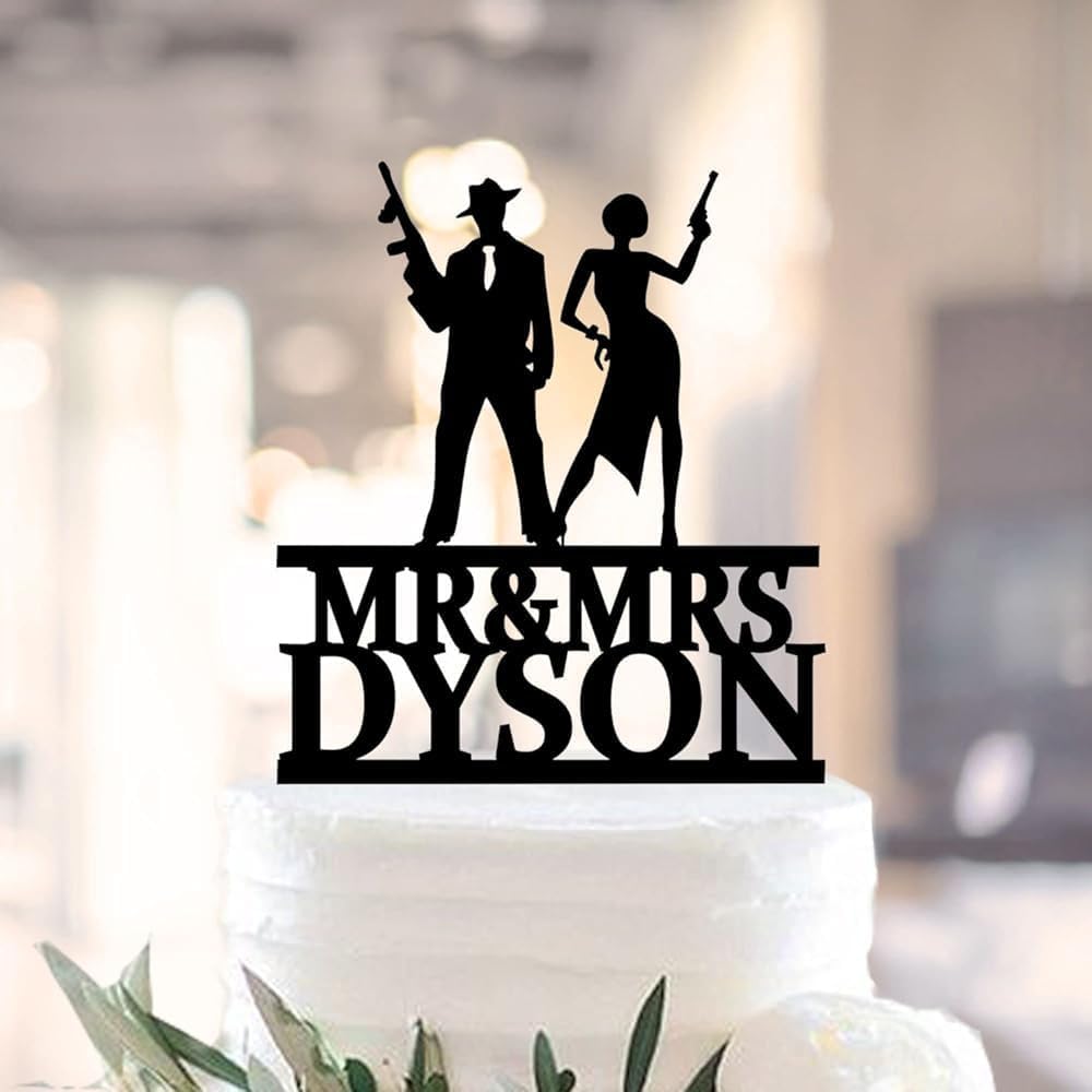 Custom Bonnie and Clyde Cake Topper, Gun Wedding Cake Topper, Gatsby ...