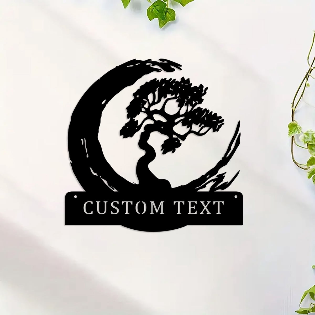 Custom Bonsai Tree Metal Wall Art, Personalized Bonsai Tree Name Sign ...