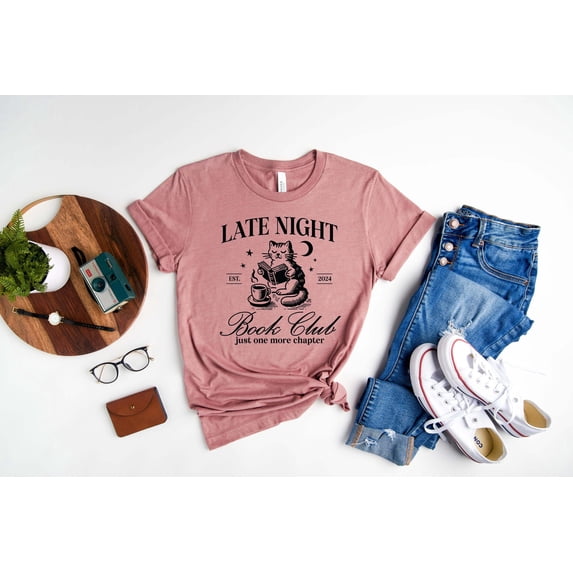 Custom Book Club Shirt Cat Reading Tee Cozy Bookworm Gift - Walmart.com