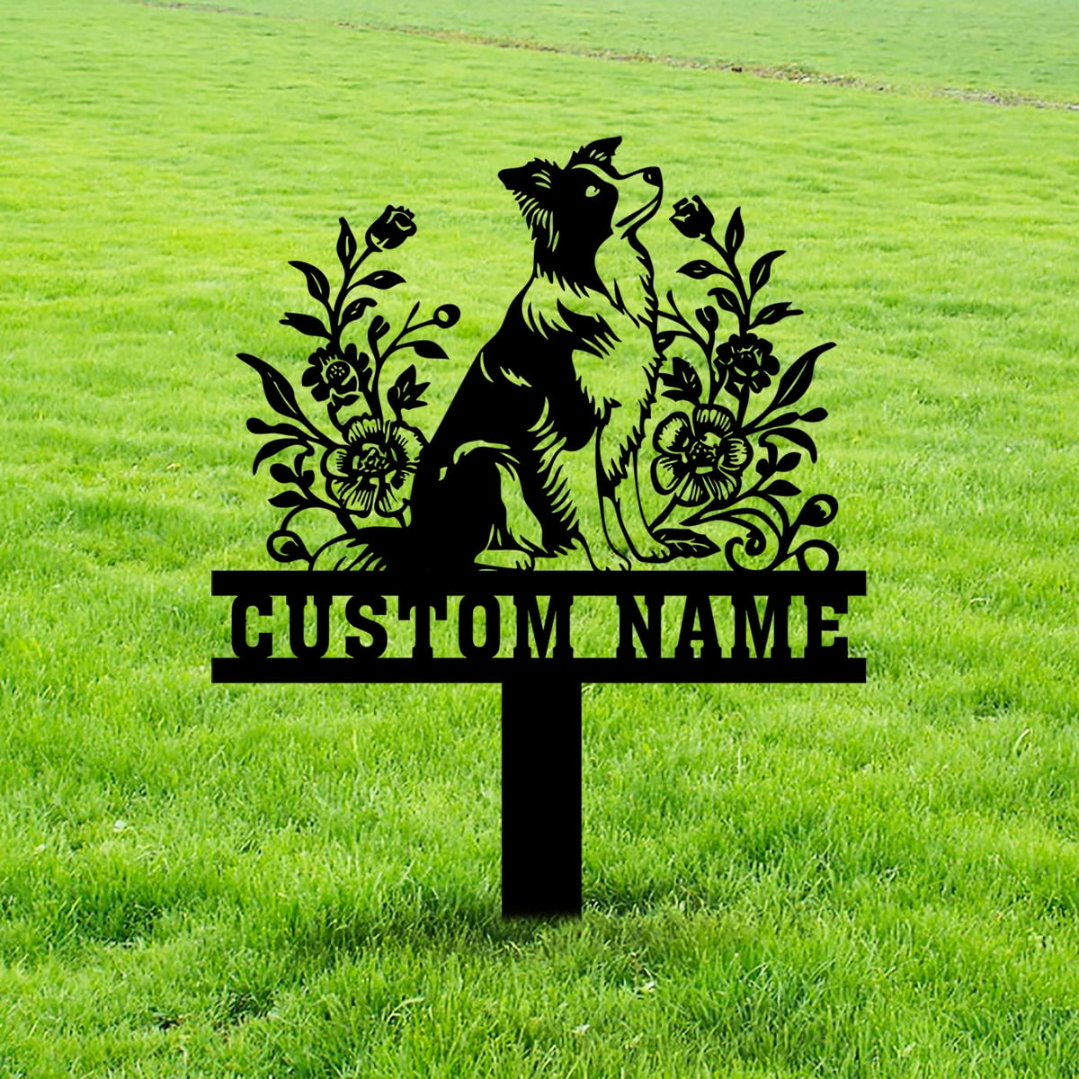 Custom Border Collie Memorial Stake Sign Custom, Pet Grave Markers Sign ...
