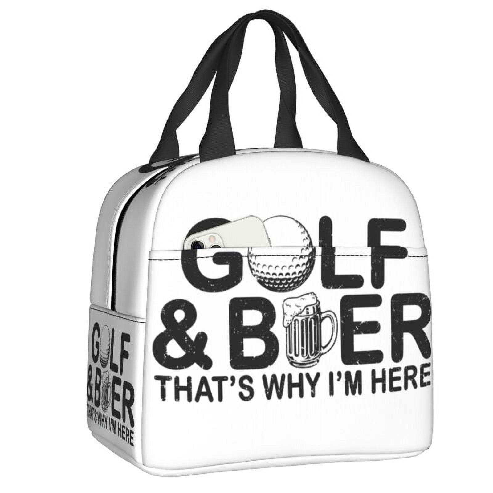 Custom Born To Golf Forced To Work Insulated Lunch Bag Waterproof ...