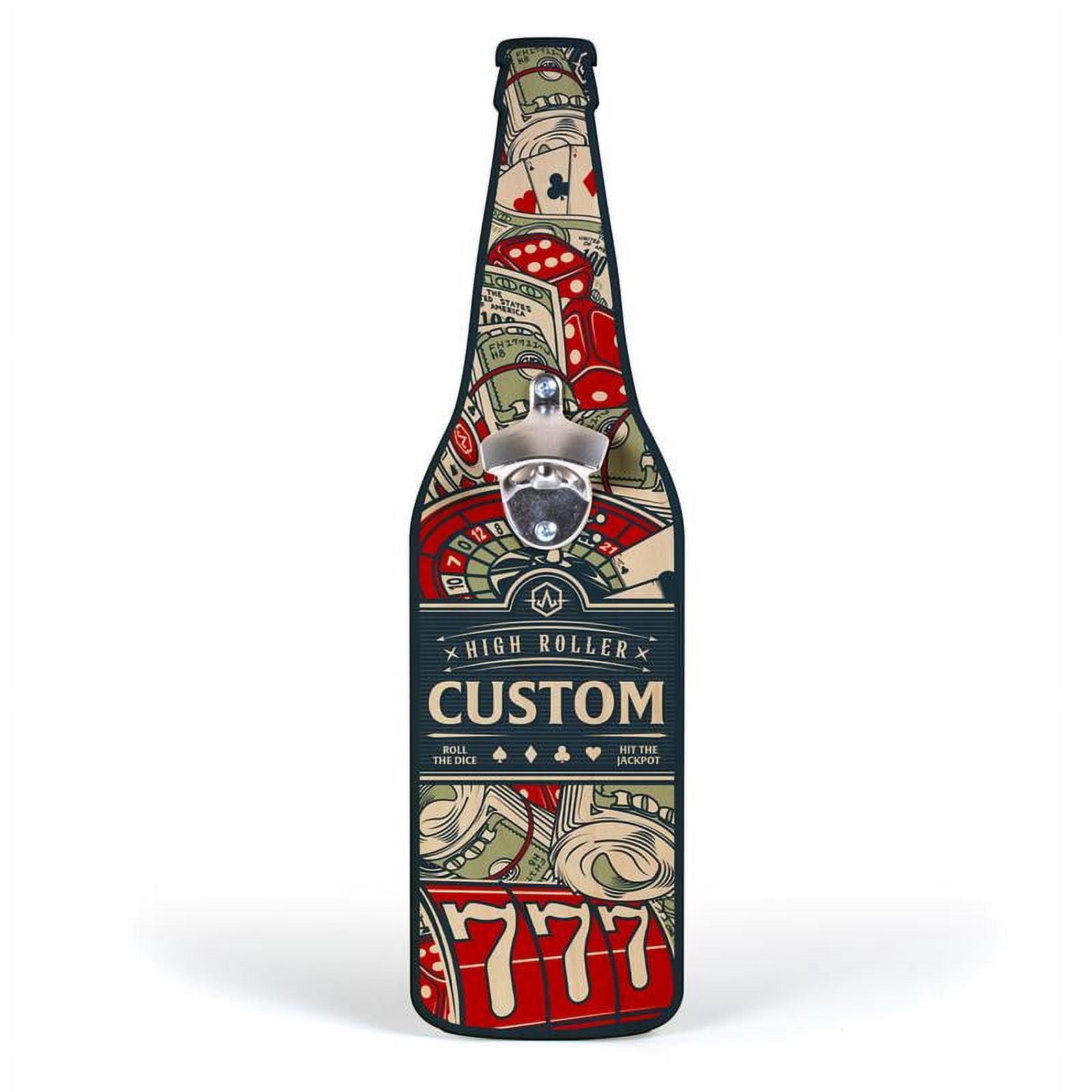 Custom Bottle Shape Bottle Opener - Made of natural wood - customizable ...