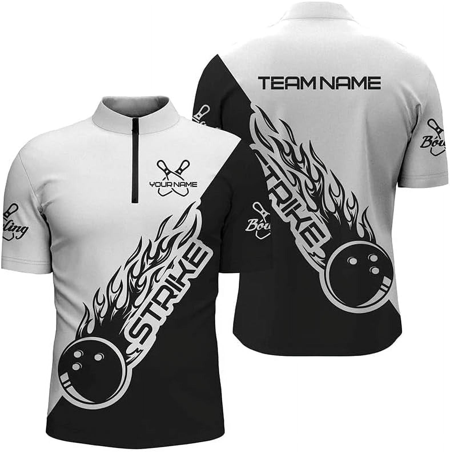 Custom Bowling Jerseys for Men Women Personalized Team Name Quarter Zip ...