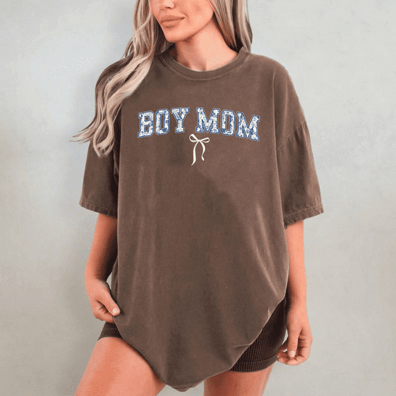Custom Boy Mama Comfort Color Shirt, Varsity Boy Mama Shirt, New Mom ...