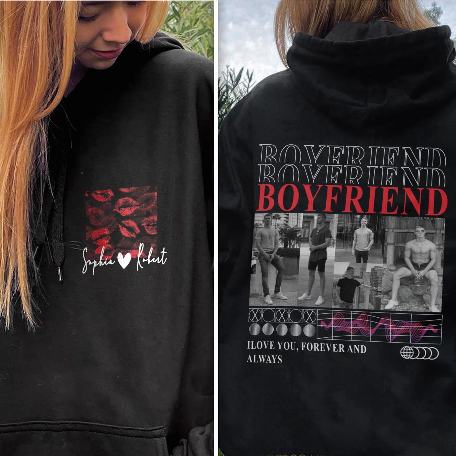 Custom Boyfriend Hoodie, Personalized Photo Hoodie for Fans - Walmart.com