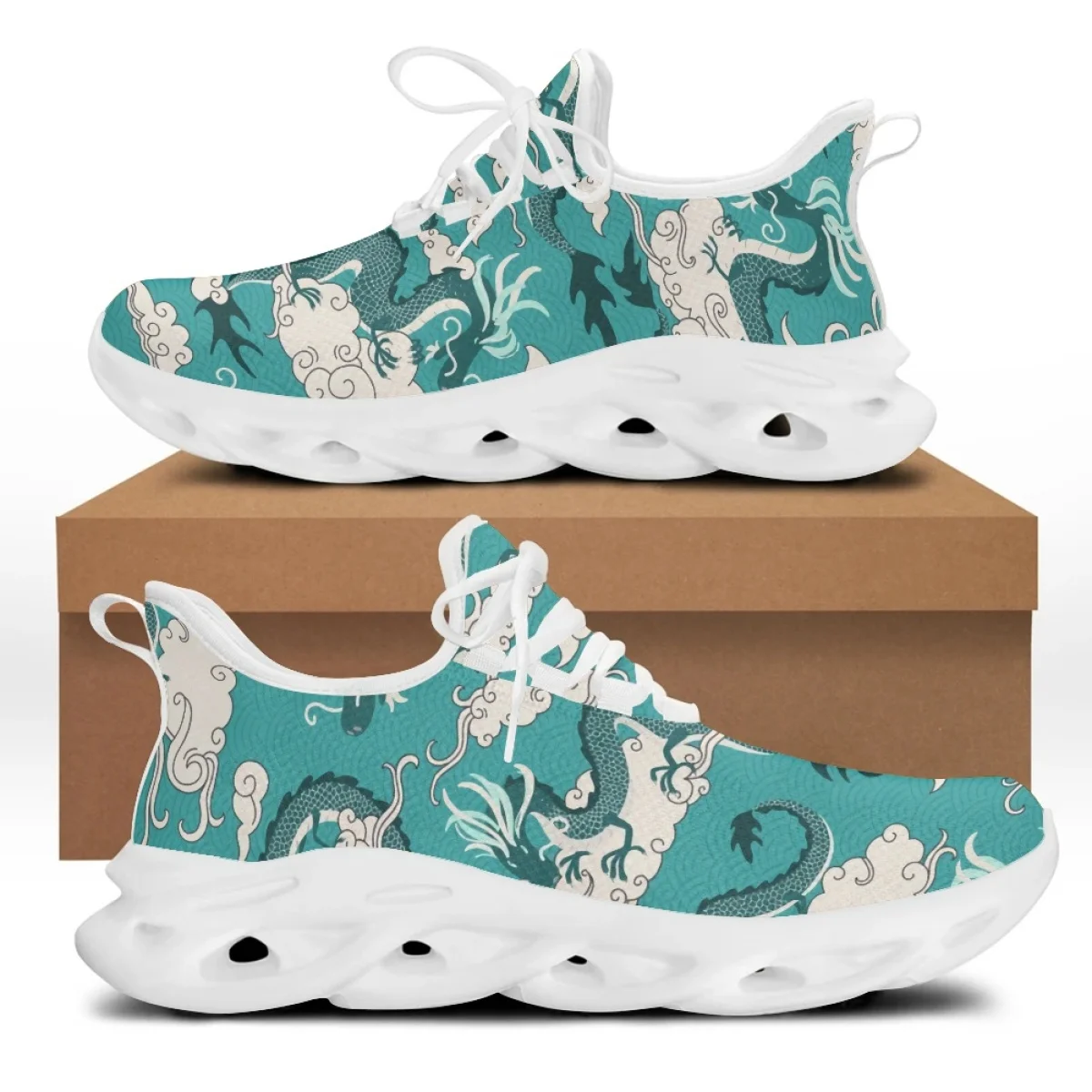 Custom Brand Dragon Design Mens Sneakers Free Mesh Vamp Upper Leisure ...