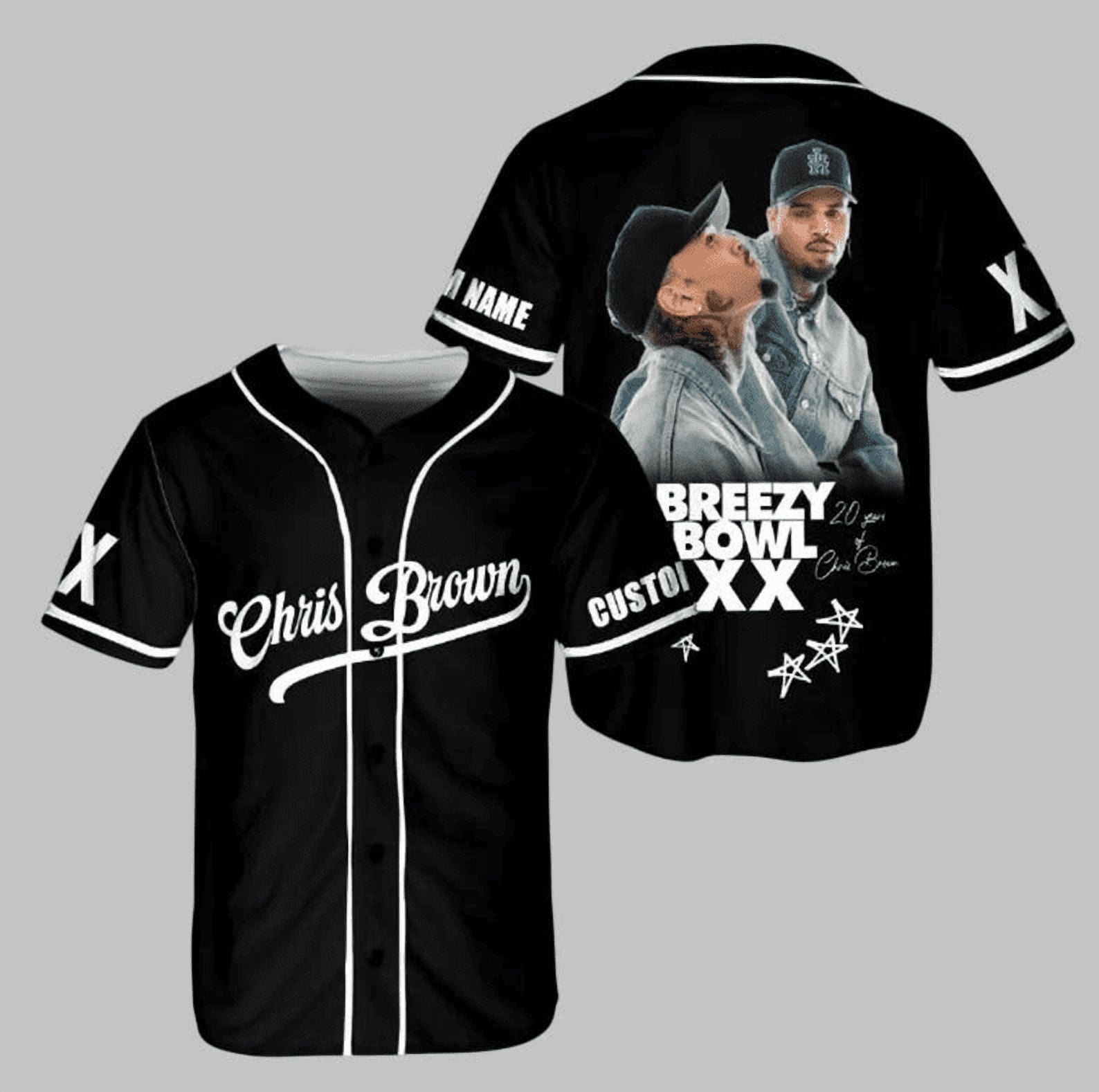 Custom Bre.ezy B.o.wl Xx Tour 2025 Baseball Jersey, Chriis Br.own Shirt for Fans, Ver 2 ...