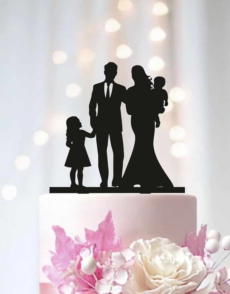 Custom Bride and Groom With Little Girl and Boy, Lady and Sir Cake ...