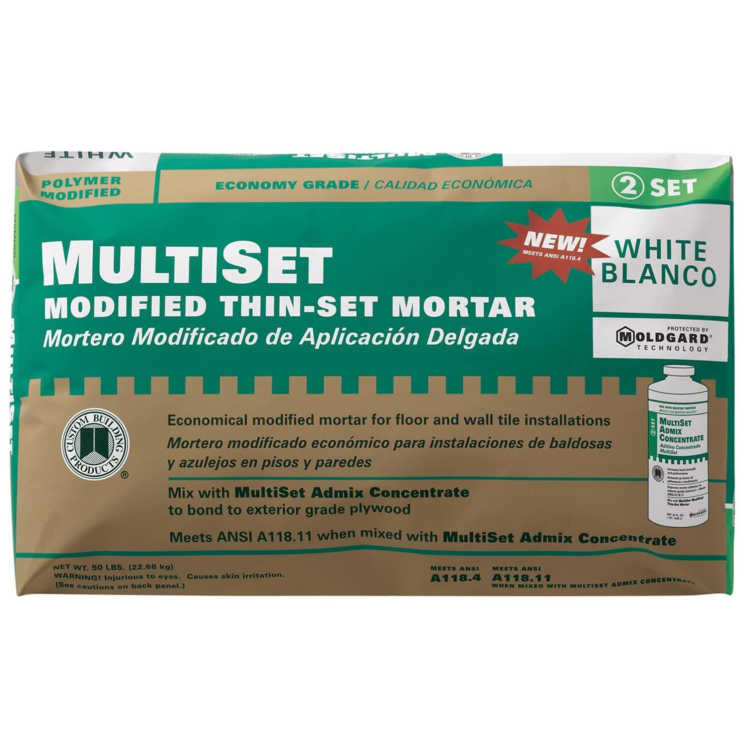Custom Building Products White MultiSet Modified Thin-Set Mortar MSMW50 ...