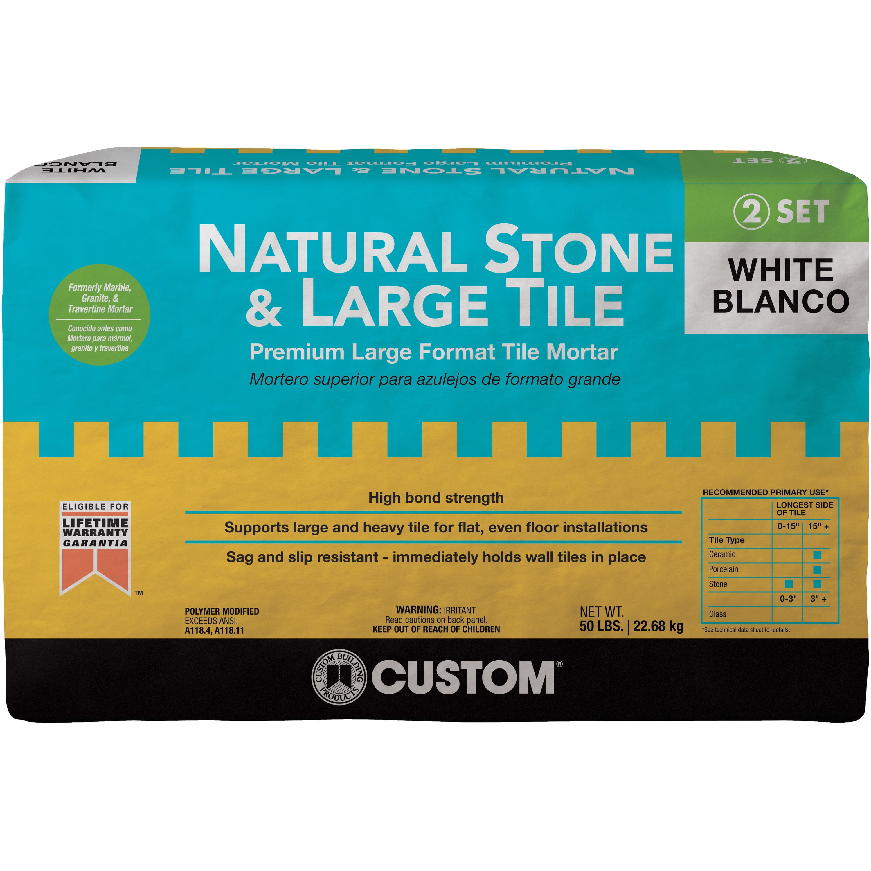 Custom Building Products Natural Stone & Large Tile Mortar - Single ...