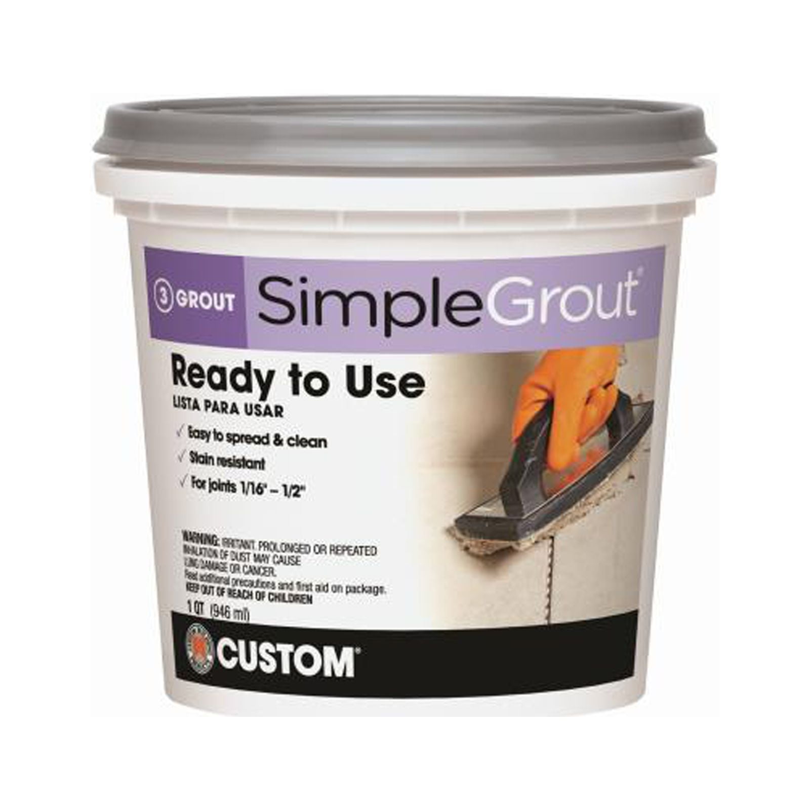 Custom Building Products 1 Quart Bright White Pre-Mixed Grout PMG381QT - Walmart.com