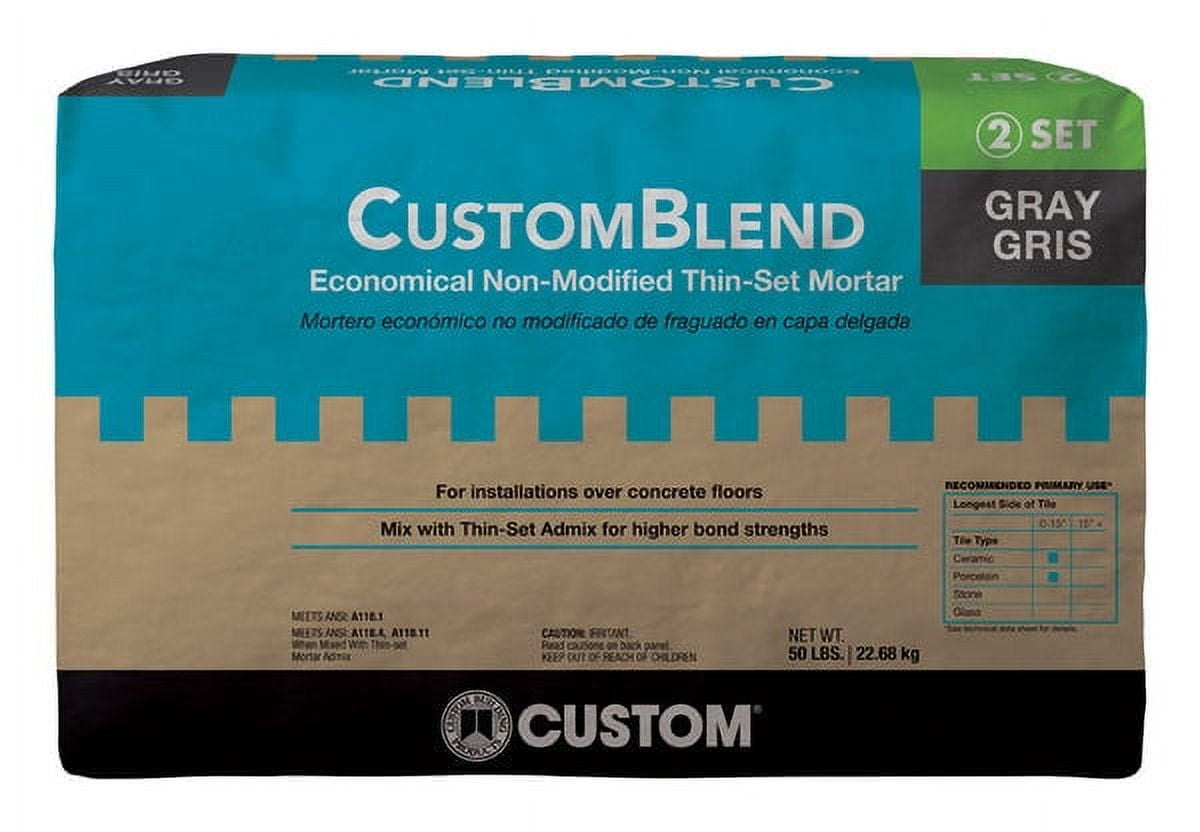 Custom Building Products Gray Standard Thin Set Mortar 50 lbs. for ...