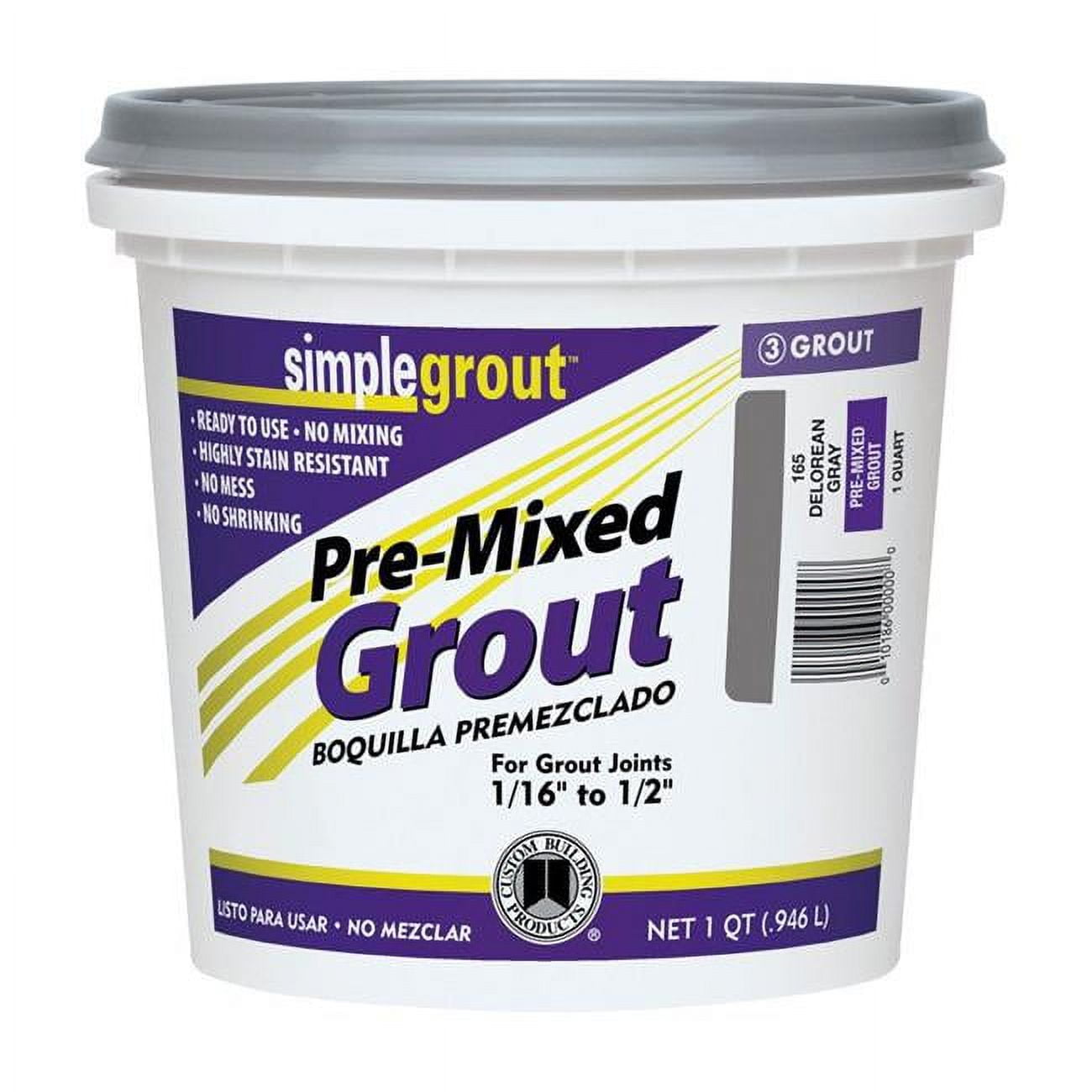 Custom Building Products PMG09QT 1 qt Pre-Mixed Grout Natural Gray ...