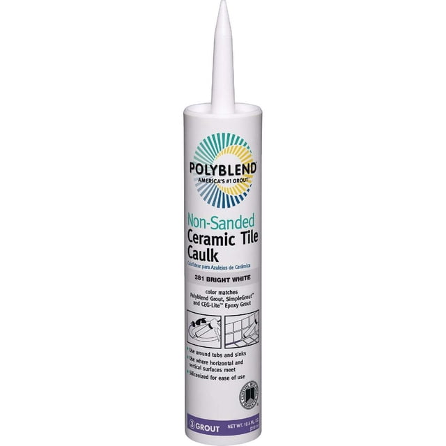 Polyblend 10.5 Oz. #381 Bright White Non-Sanded Ceramic Tile Caulk ...