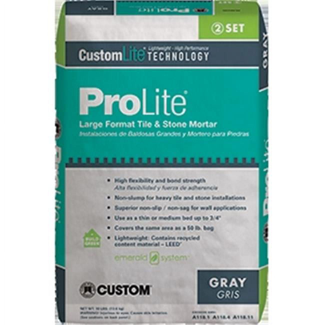 C Building Products PLMG30 30 lbs. Prolite Tile & Stone Mortar Gray Bag ...