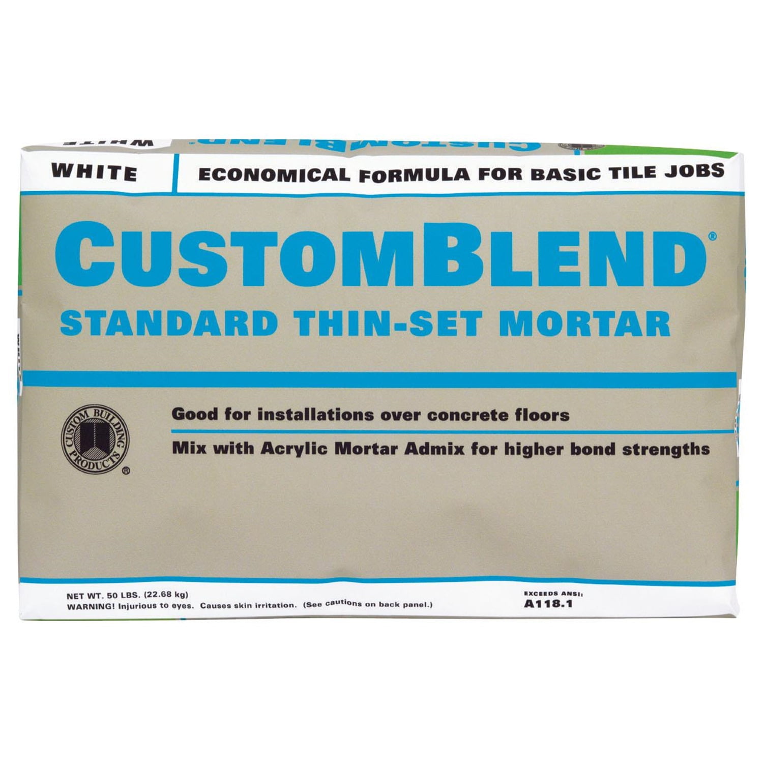Custom Building Products White Custom Blend Thin-Set Mortar CBTSW50 ...