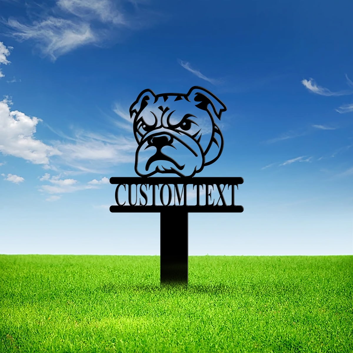 Custom Bulldog Yard Stake with Custom Name, Bulldog Sign, Custom Metal ...