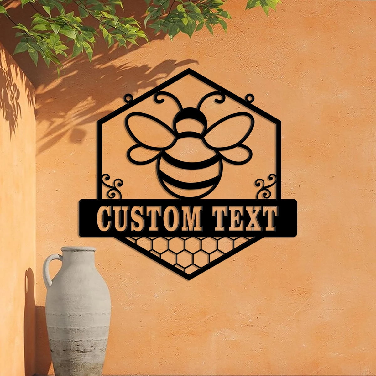 Custom Bumble Bee Sign, Personalized Sign, Bee Hive Decor, Metal Bee ...