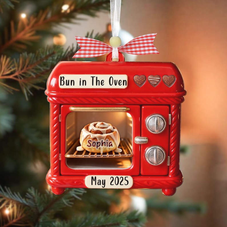 Custom “Bun in the Oven” Christmas Ornament – Pregnancy Announcement ...