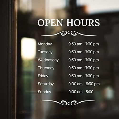 Custom Business Sign - Window Store Logo - Operation Hours Indoor ...