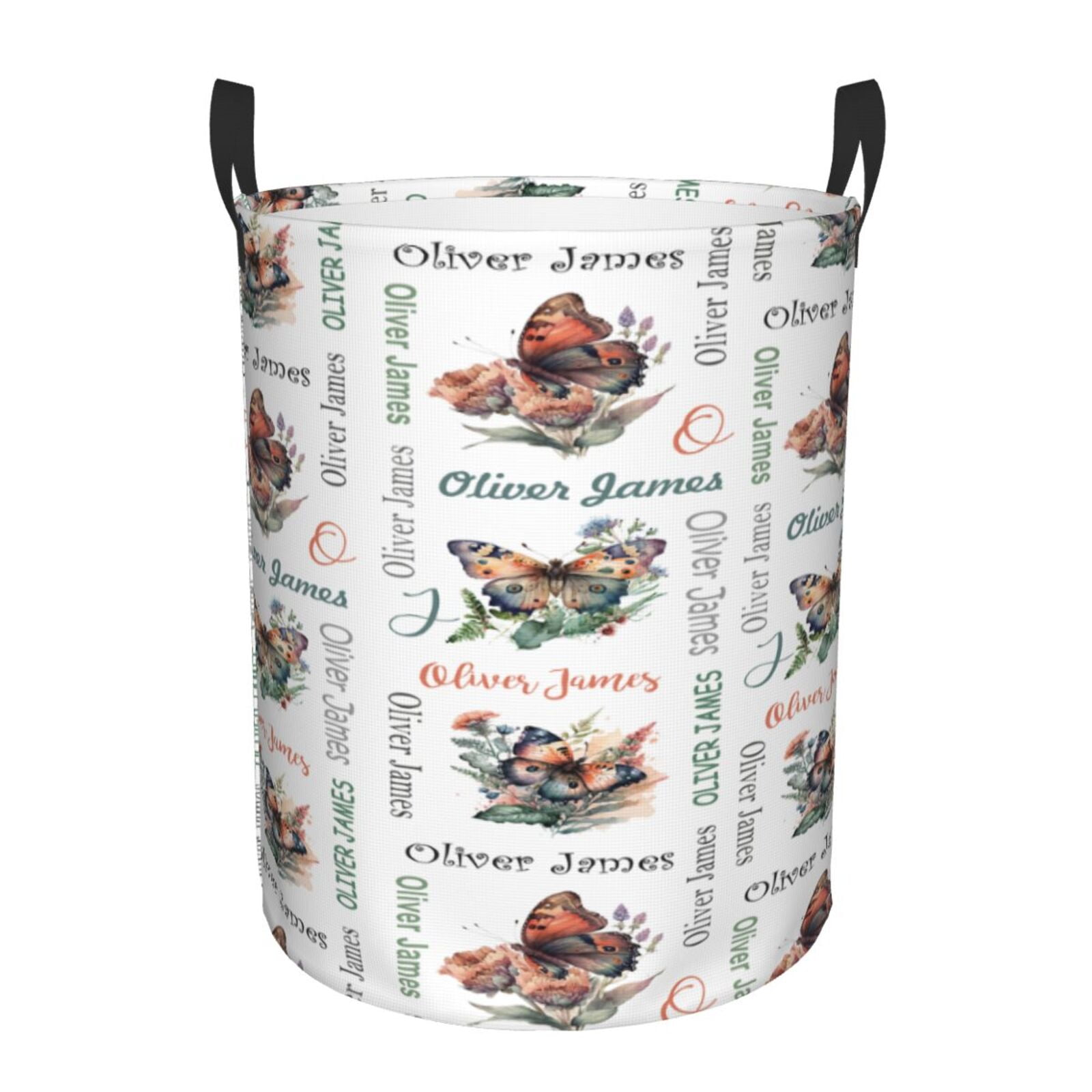 Custom Butterfly Baby Hamper for Nursery Name Personalized Kids Laundry ...