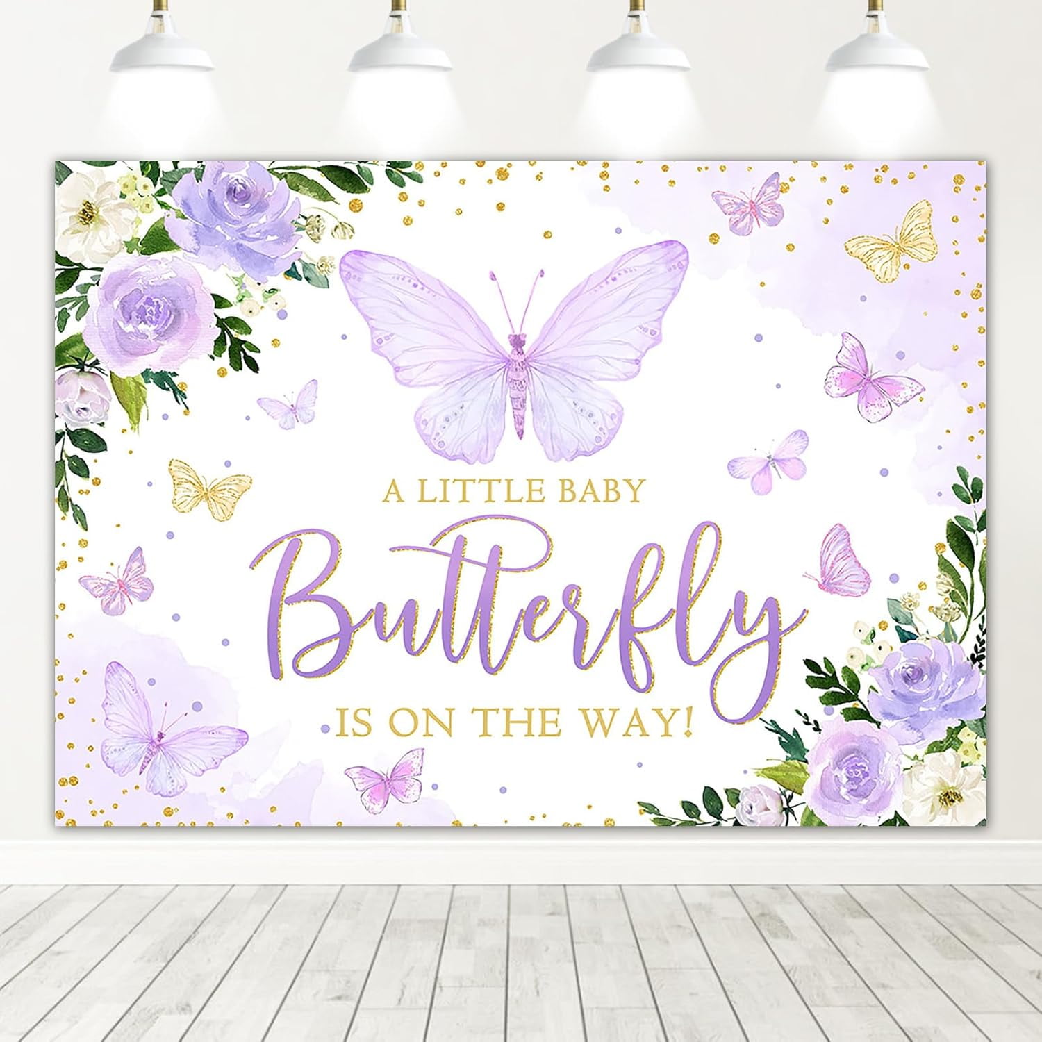 Custom Butterfly Baby Shower Backdrop A Little Butterfly is on The Way ...