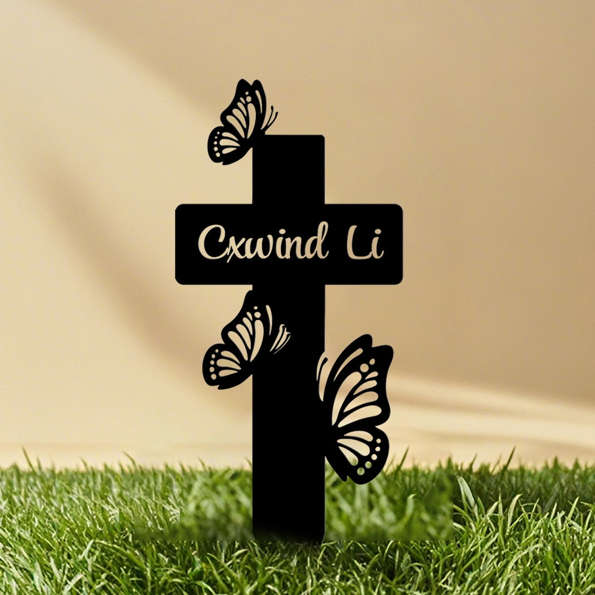 Custom Butterfly Cross Memorial Stake Personalized, Memorial Cross ...