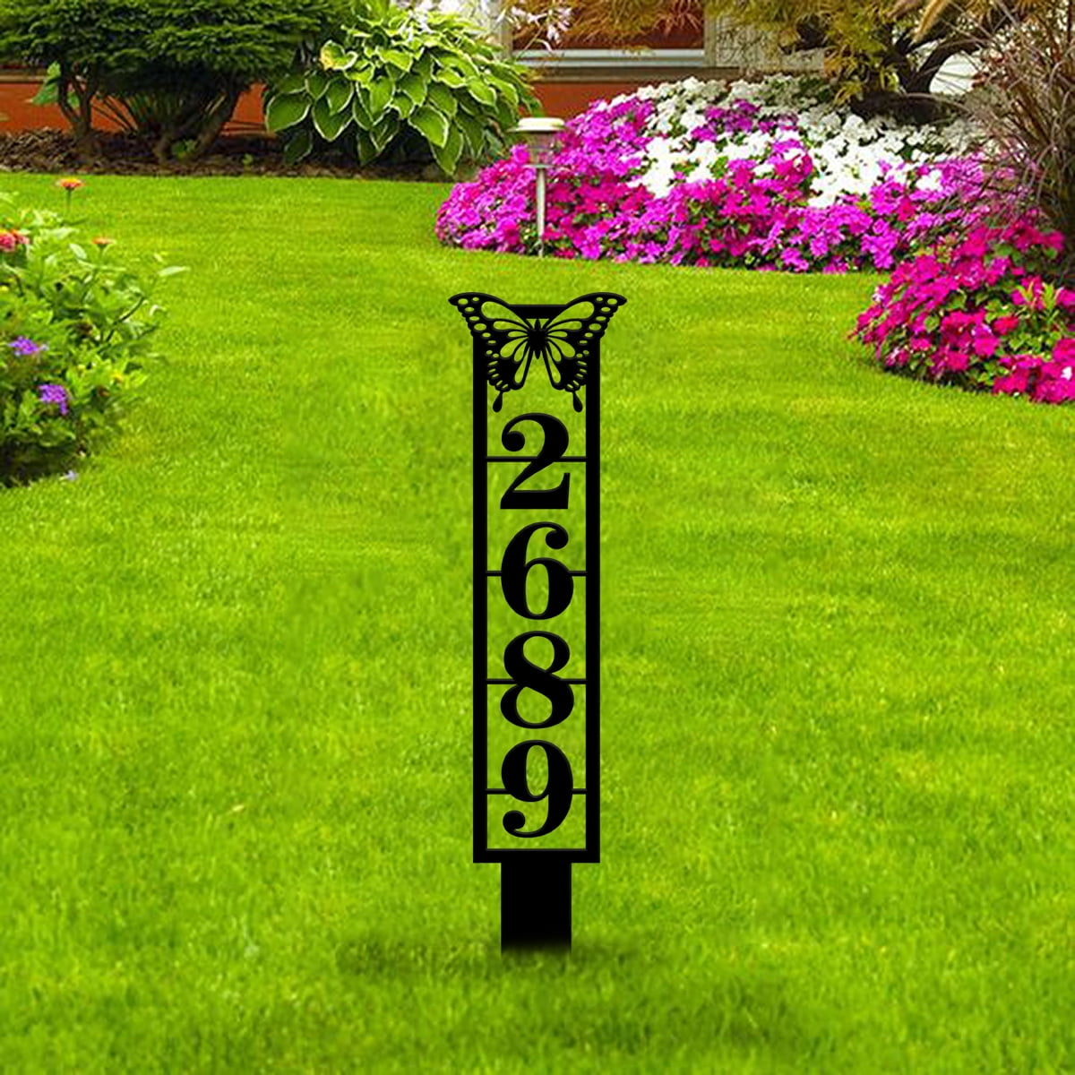 Custom Butterfly House Numbers - Metal Street Address Yard Stake for ...